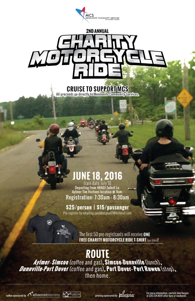 Charity Motorcycle Ride! – Mennonite Community Services of Southern Ontario